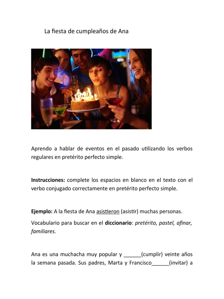 La Fiesta de Cumpleaños de Ana | PDF | Cumpleaños