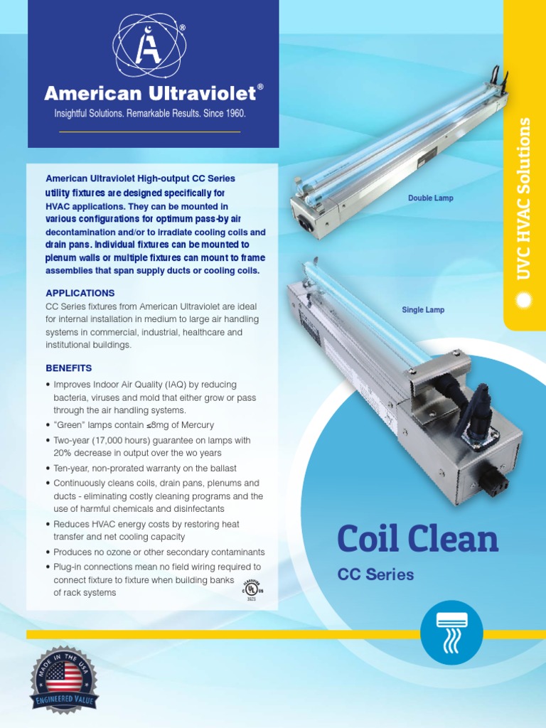 CC Series On Coil Fixtures | PDF | Ultraviolet | Duct (Flow)