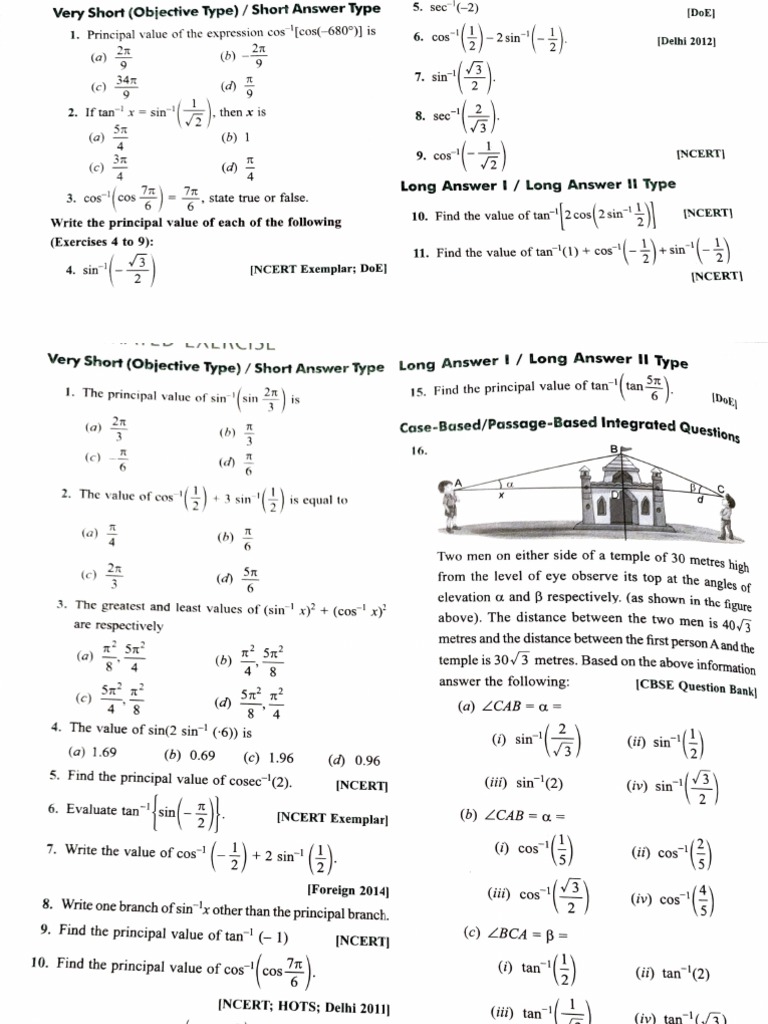 Inverse Trigonometric Functions, Assignment | PDF | Trigonometric ... Inverse Trigonometric Functions, Assignment | PDF | Trigonometric ...