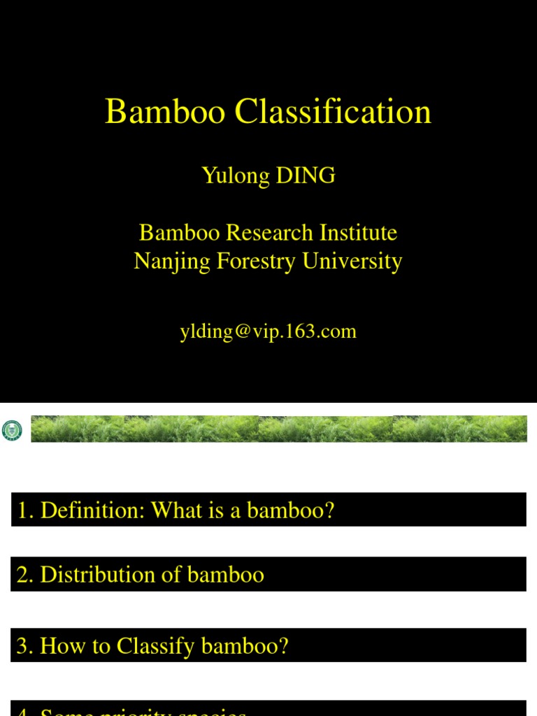 Lecture 7 Bamboo Taxonomy | PDF