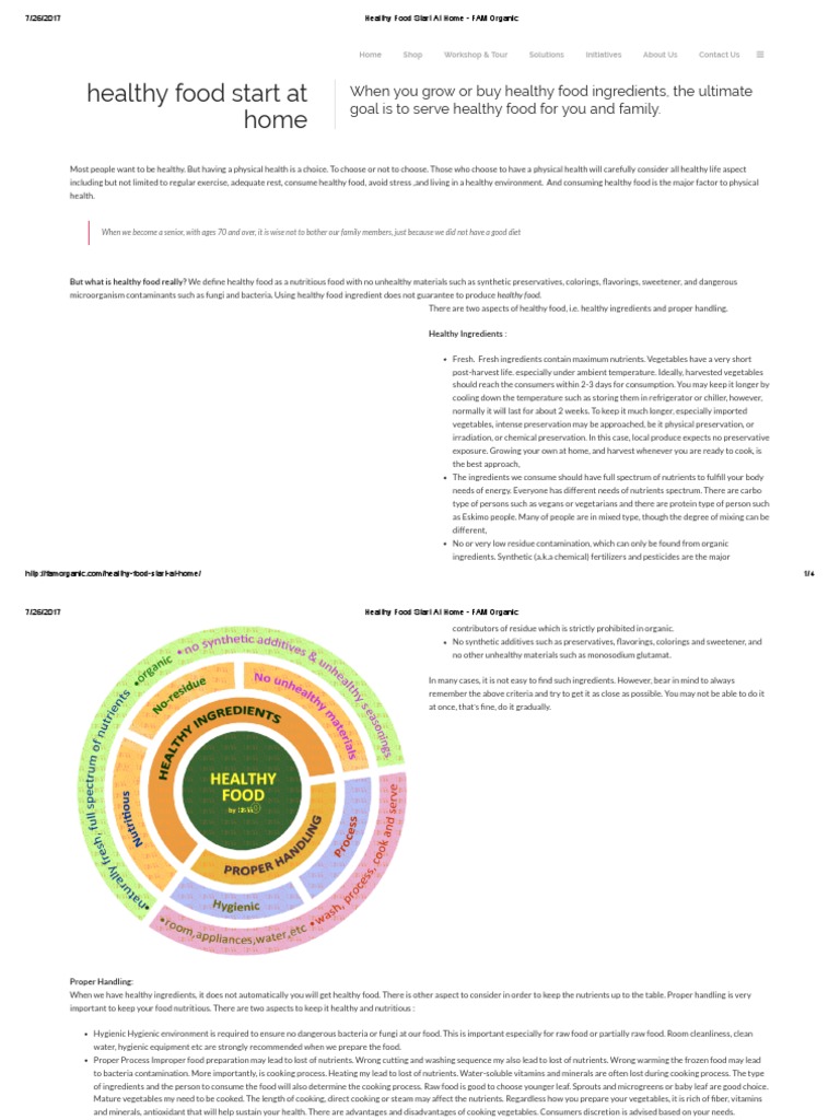 Healthy Food Start at Home - FAM Organic (Yg Benar) | PDF | Cooking ...