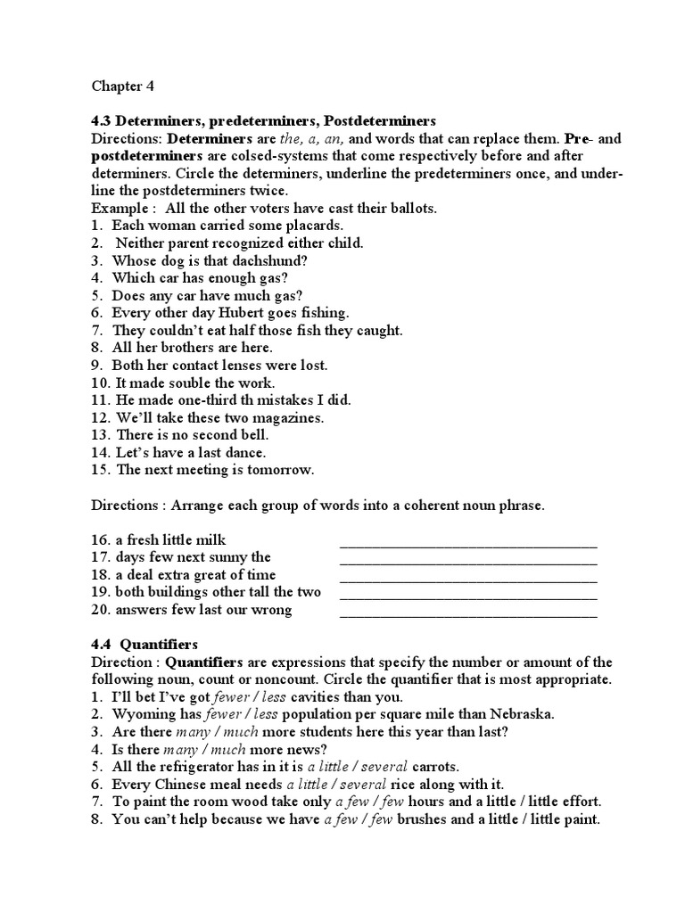 Noun Phrase Exercises and Worksheets | PDF | Grammatical Number ...