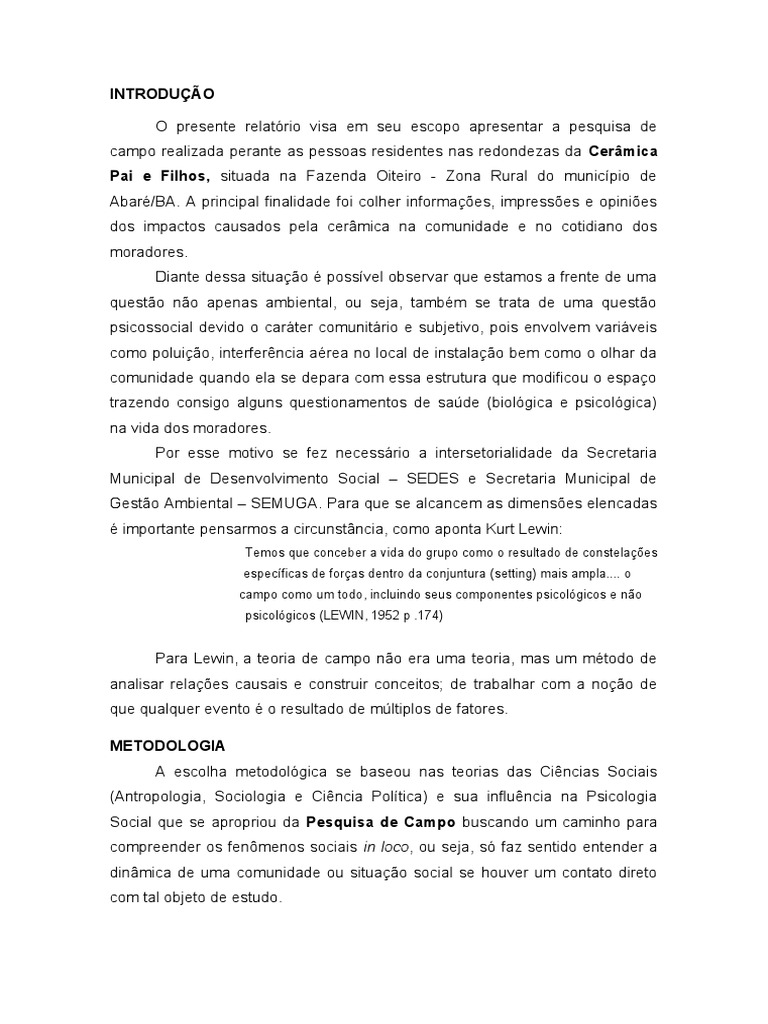 Pesquisa de Campo - TIM | Download grátis PDF | Sociologia | Psicologia Pesquisa de Campo - TIM | Download grátis PDF | Sociologia | Psicologia