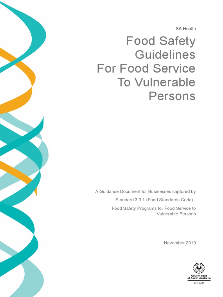 Food Safety Guidelines For Food Service To Vulnerable Persons | PDF ...