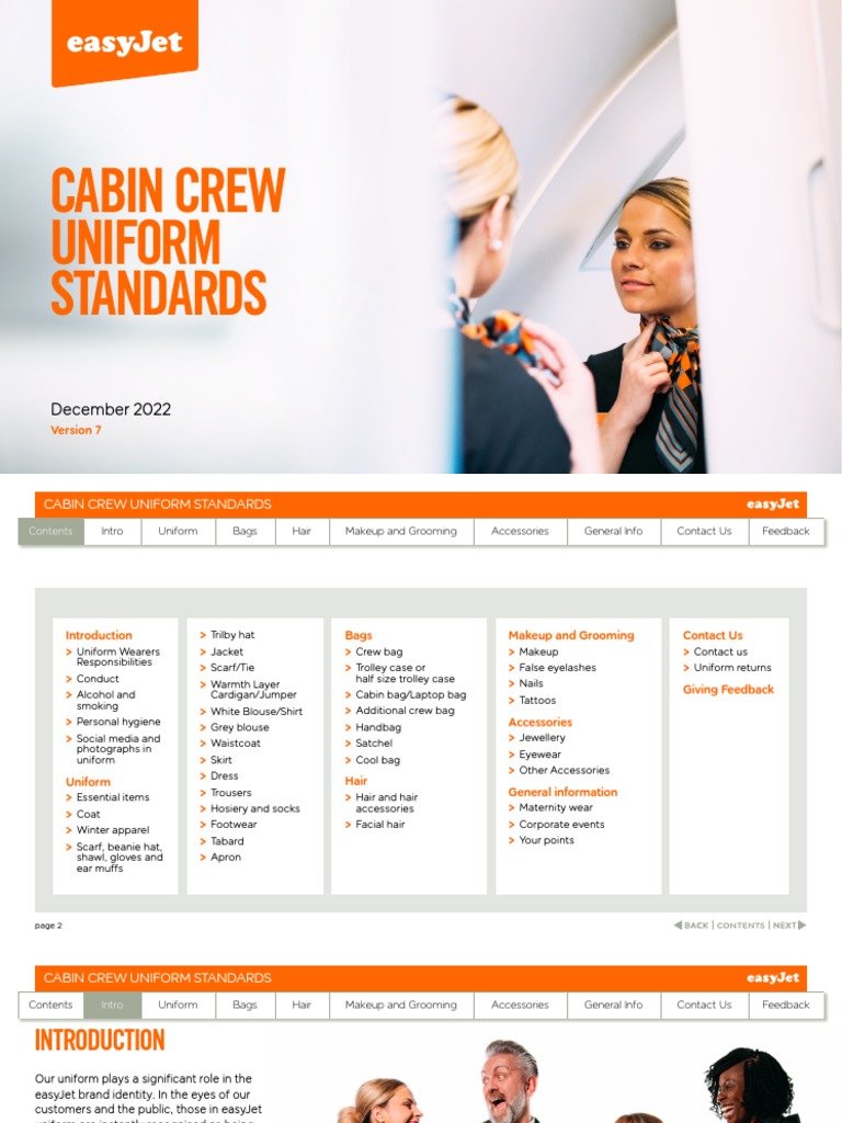 Easy Jet Cabin Crew Uniform Standards - Effective 8 December 2022 | PDF ...