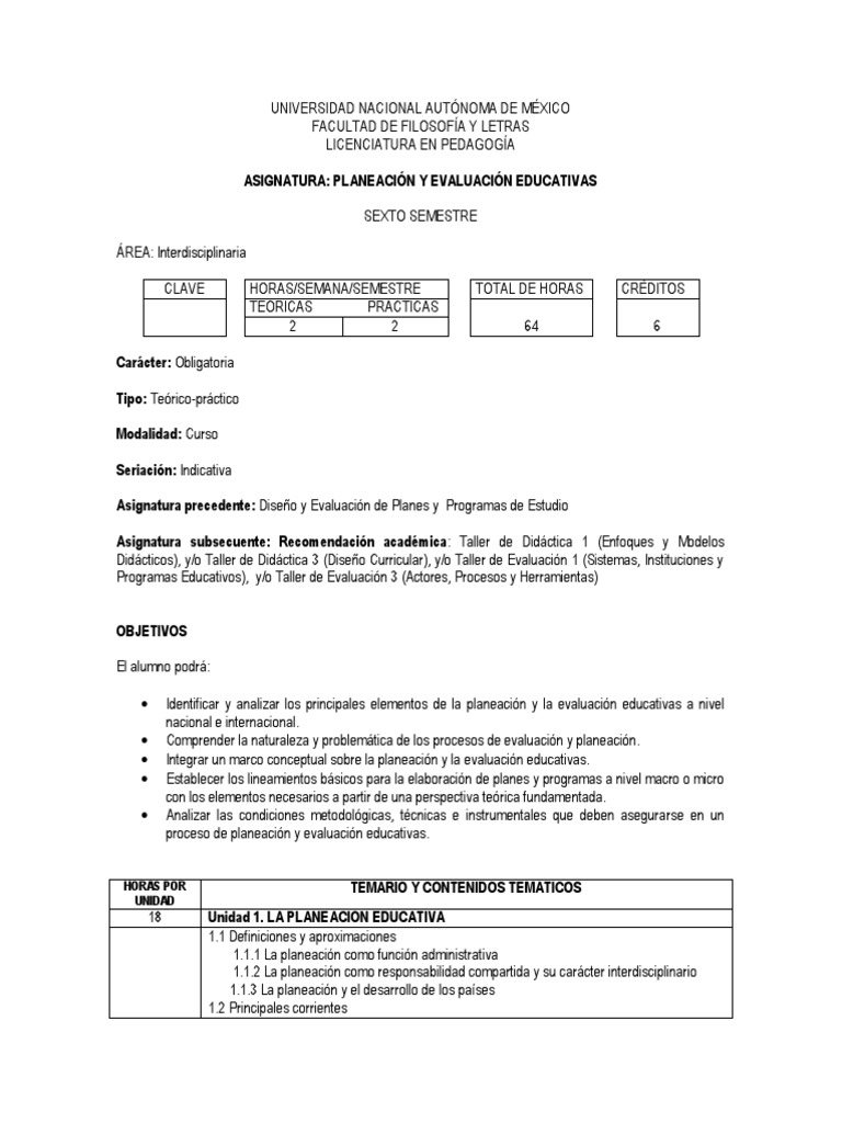 Planeación Y Evaluación Educativas 1 Descargar Gratis Pdf