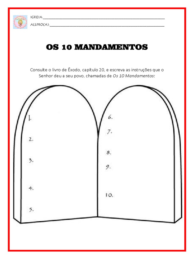Atividades Os 10 Mandamentos | PDF