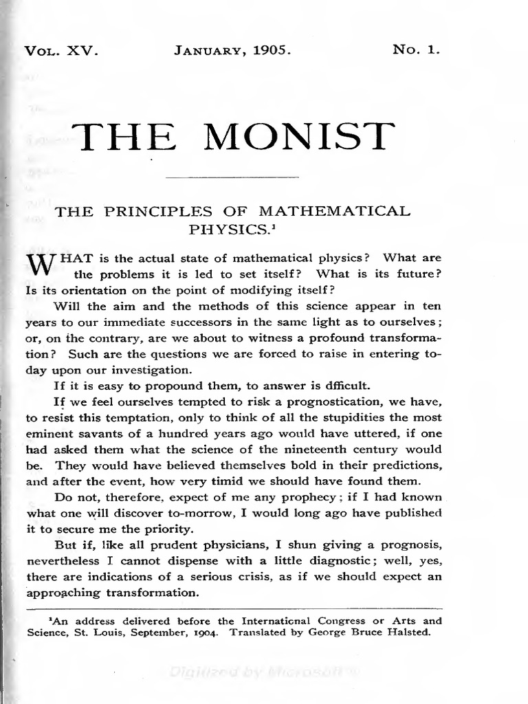 The Principles of Mathematical Physics | PDF | Luminiferous Aether ...