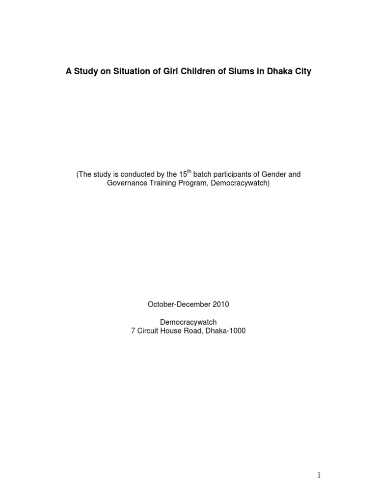 Girl Children | PDF | Slum | Poverty