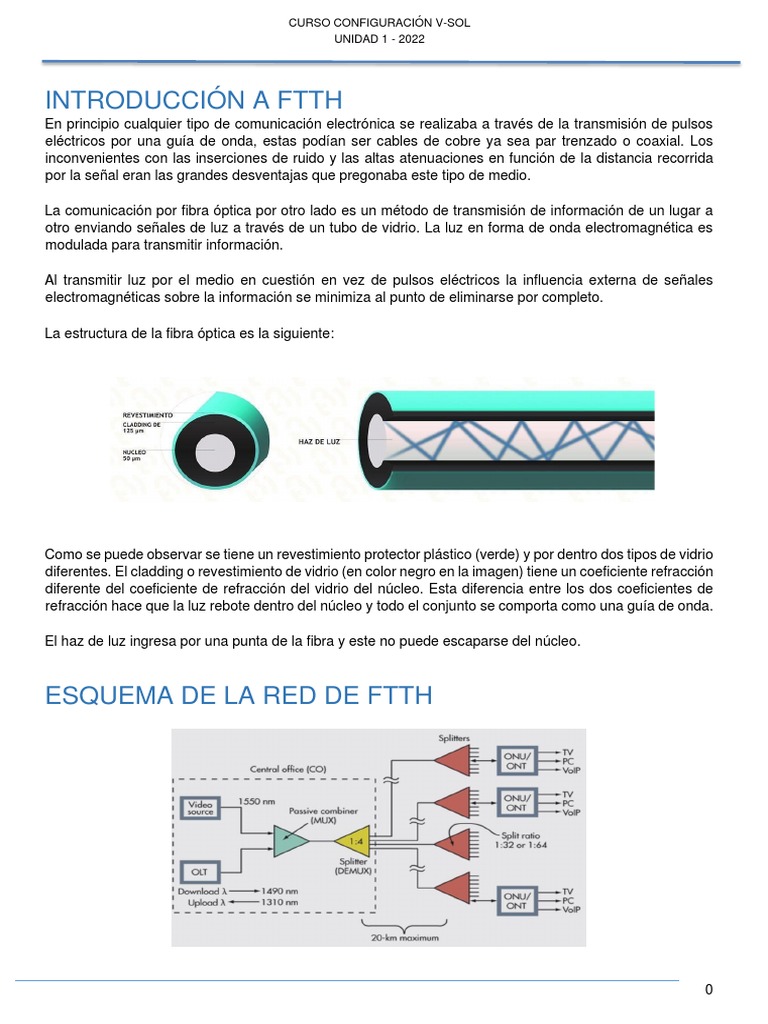 Introducción A FTTH | Descargar gratis PDF | Fibra óptica | Ingenieria Eléctrica