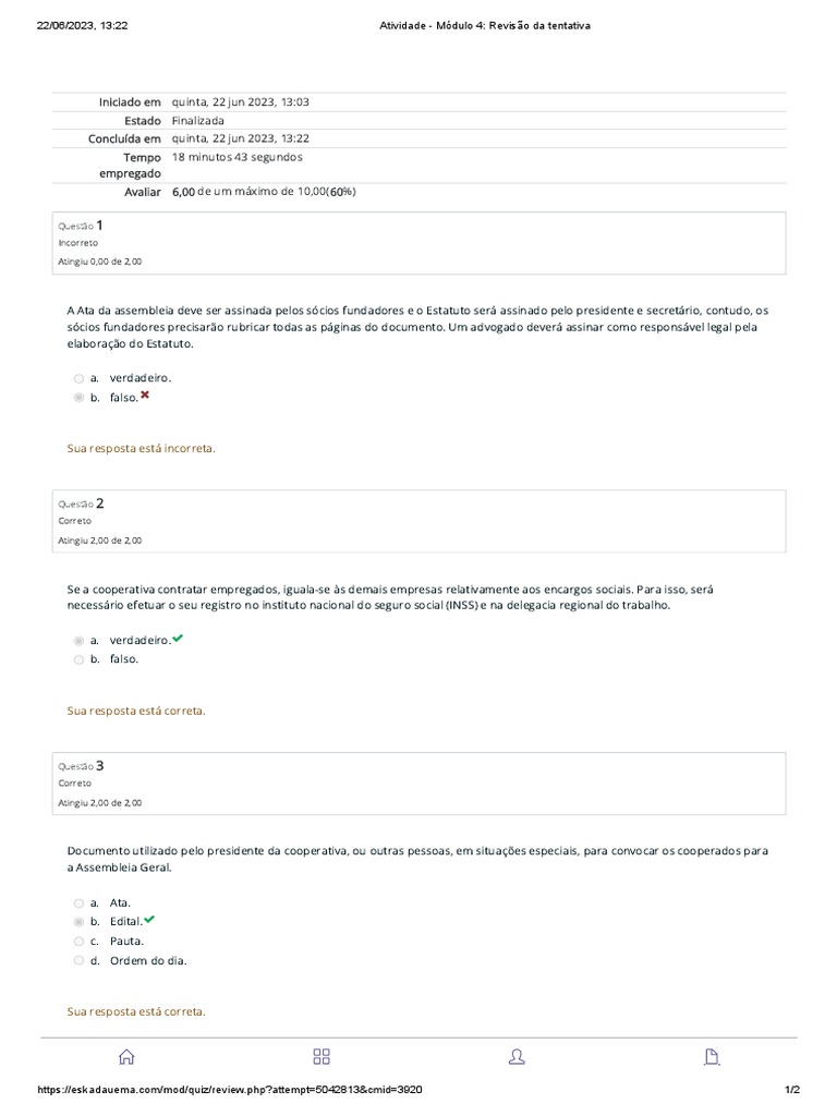 Atividade - Módulo 4 - Revisão Da Tentativa | PDF