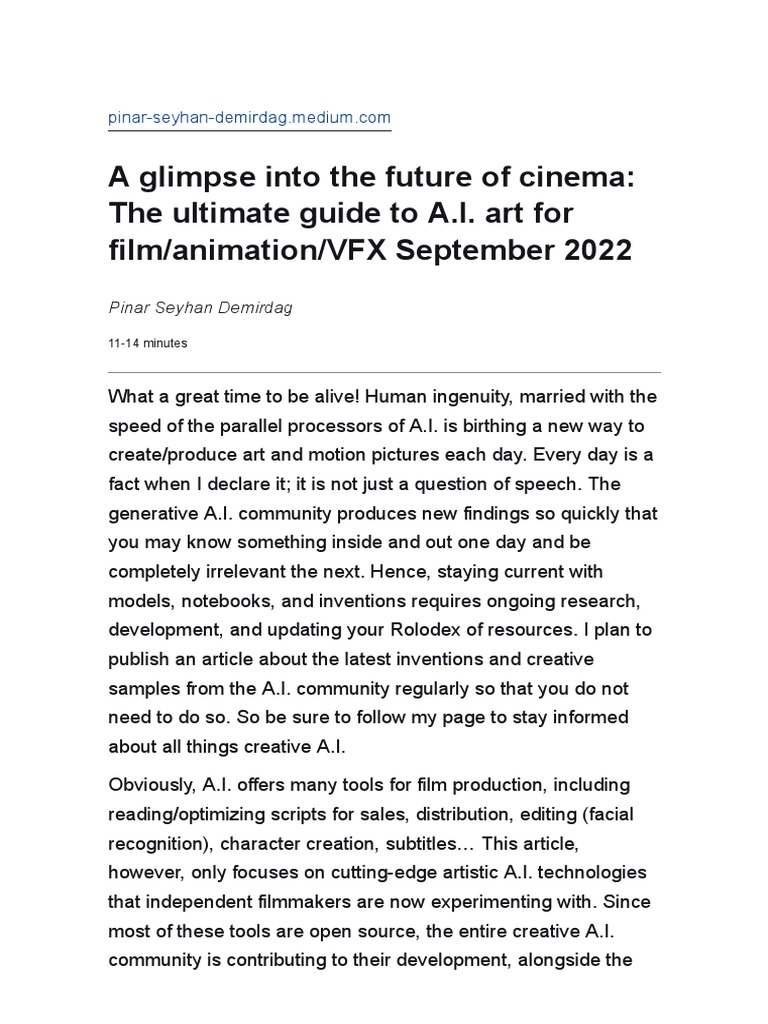 A glimpse into the future of cinema - The ultimate guide to A.I. art ...