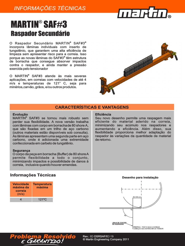 Data Sheet Raspador Secundário SAF3 | PDF | Aço | Tungstênio