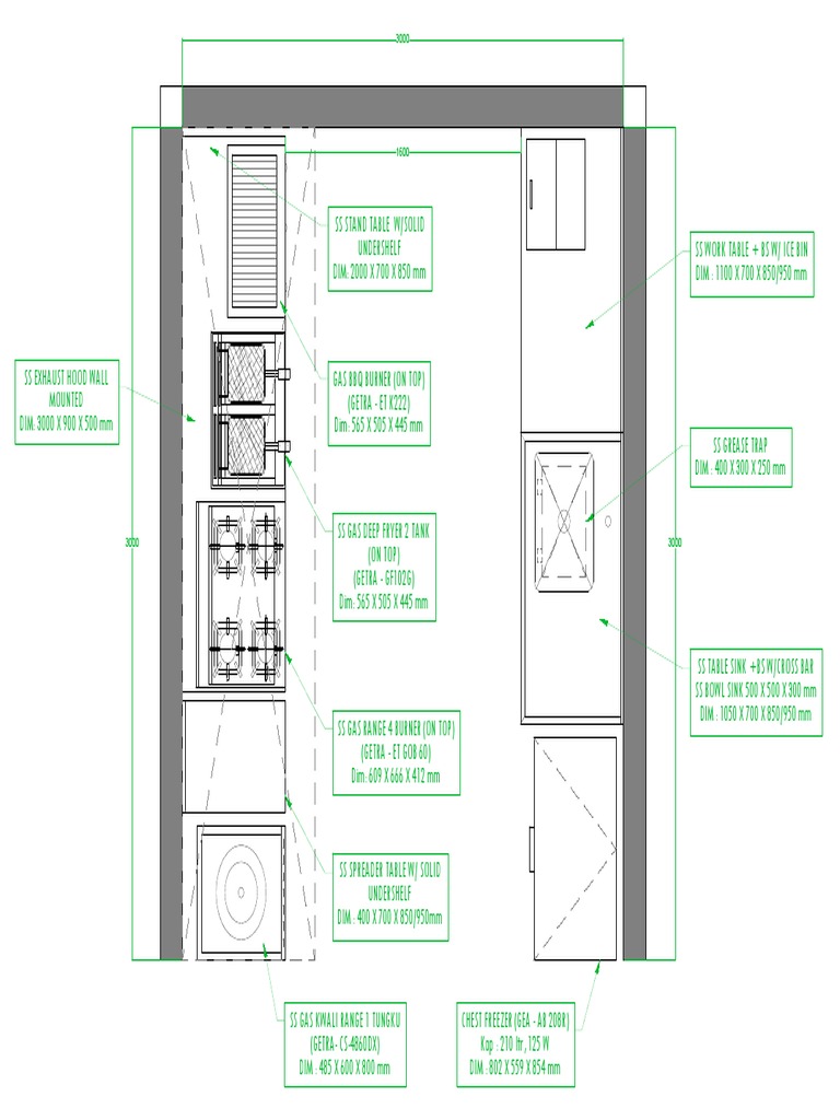 Layout Kitchen 3 X 3 Mtr-1 | Download Free PDF | Food And Drink ...