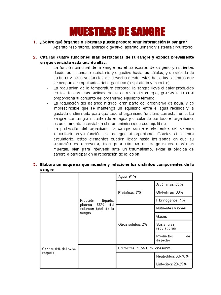 Muestras de Sangre | PDF | Sangre | Leucocito