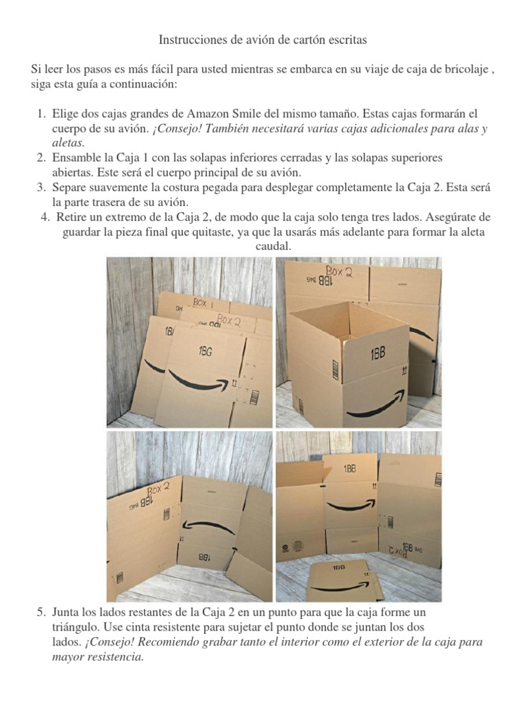 Cómo hacer un avión de cartón paso a paso | PDF