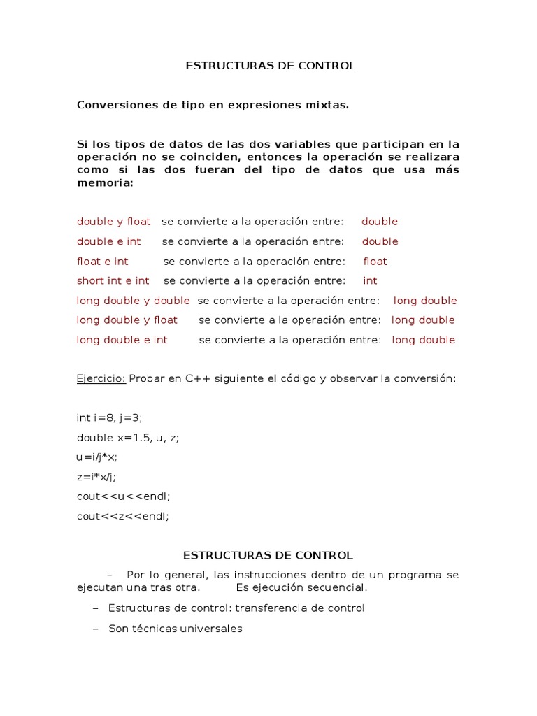 Estructuras de Control - 1 | PDF | Lenguaje de programación | Algoritmos