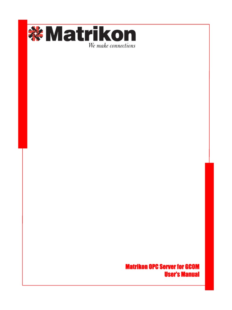 Matrikon OPC Server For GCOM User's Manual | PDF | Computer Engineering | Systems Engineering