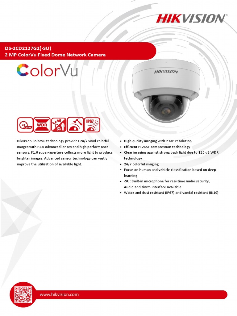 DS-2CD2127G2-SU-C - Datasheet - V5.5.113 - 20230418 (IP Camera) | PDF | Camera Lens | Field Of View