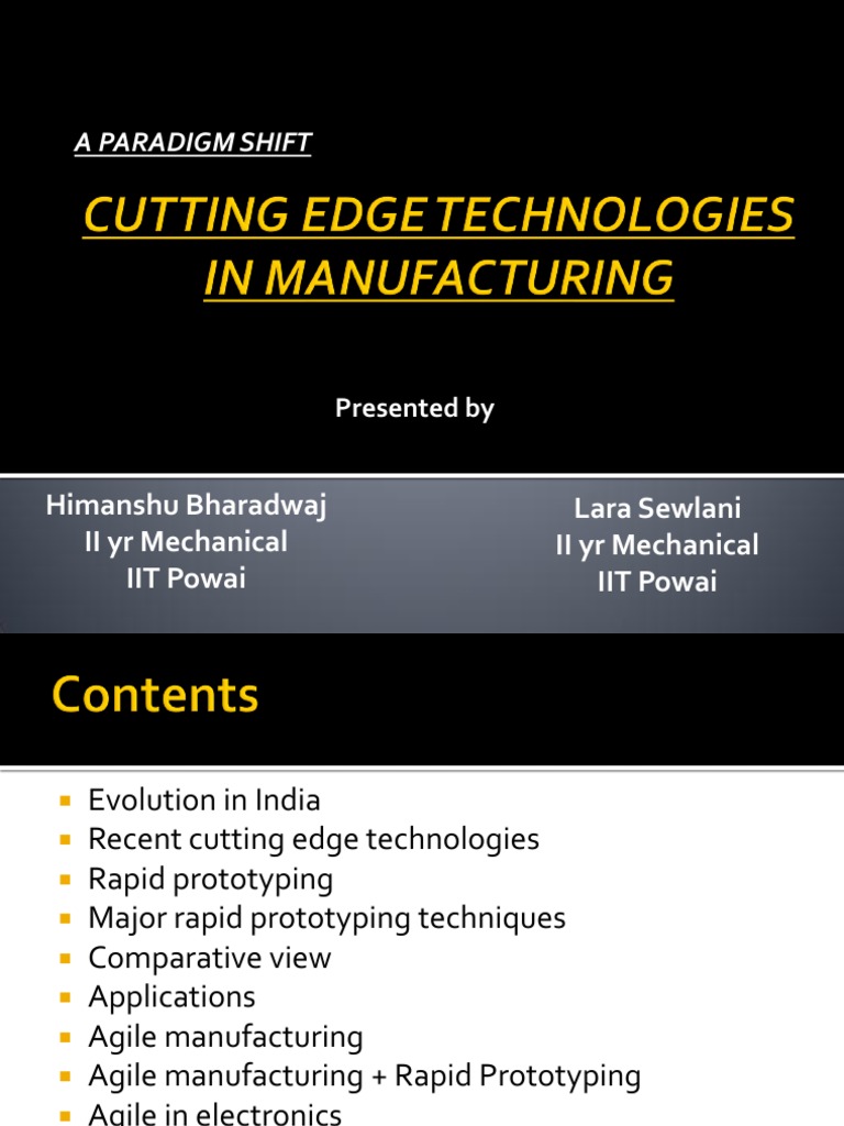 Cutting Edge Technologies in Manufacturing | PDF | Casting ...