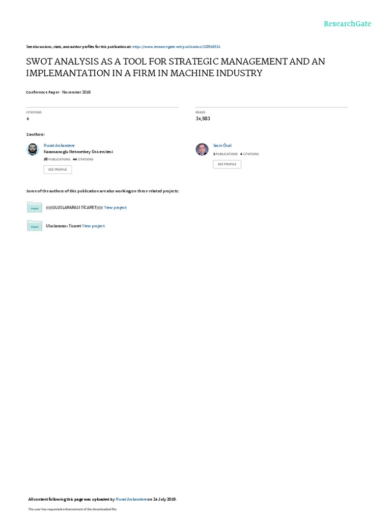 Swot | PDF | Swot Analysis | Strategic Management