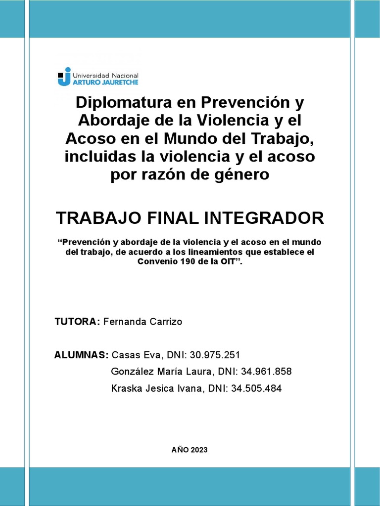 Trabajo Final Diplo Violencia Laboral | PDF