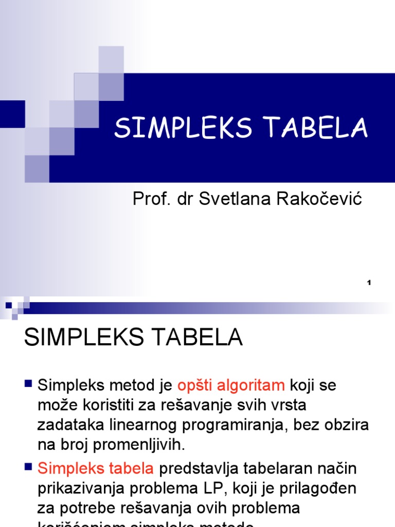 Simpleks Tabela, Dualni | PDF
