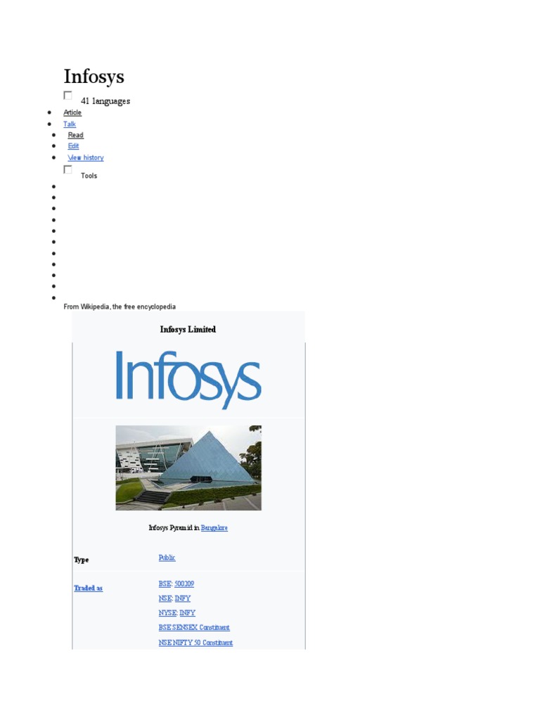 Infosys | PDF | Business | Stock Market