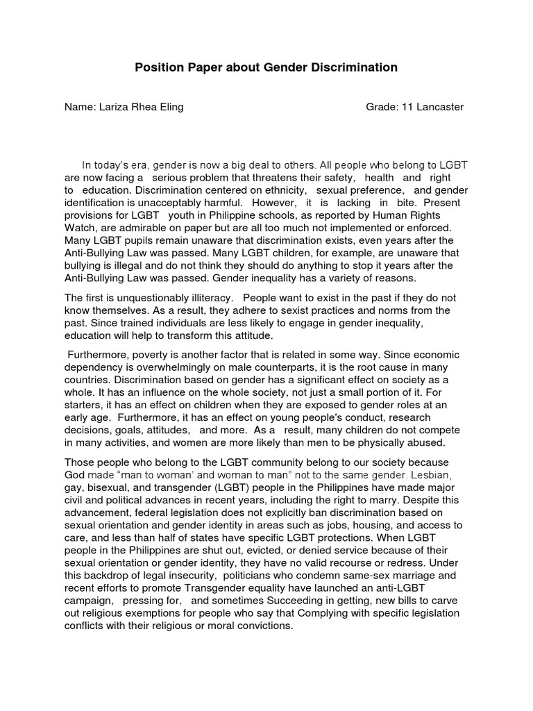 Position Paper About Cyber Bullying | PDF | Gender | Gender Studies