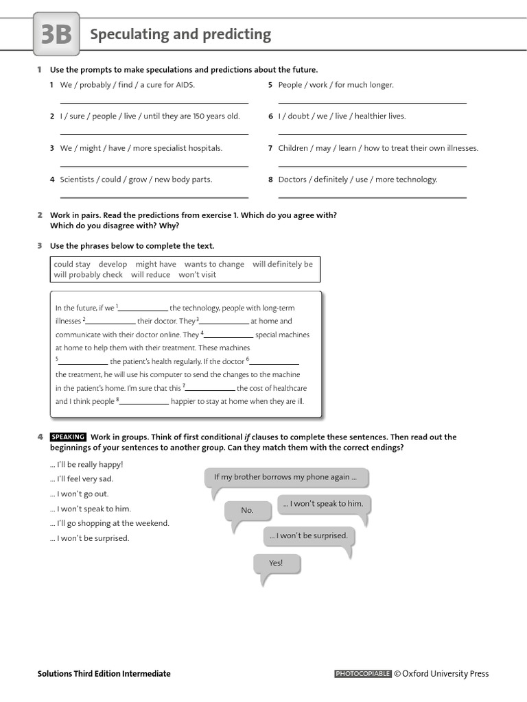 Speculating and Predicting Exercises | PDF | Patient | Public Services
