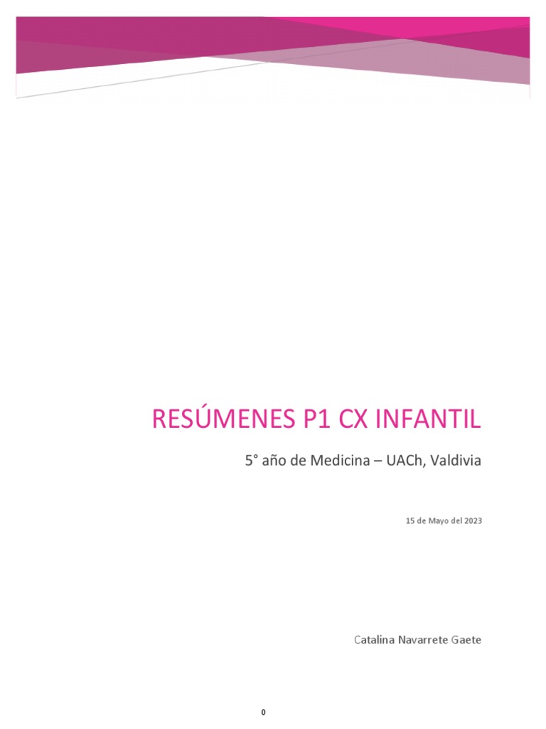 Resumen P1 CX Infantil 2023 | PDF | Pulmón | Anatomía
