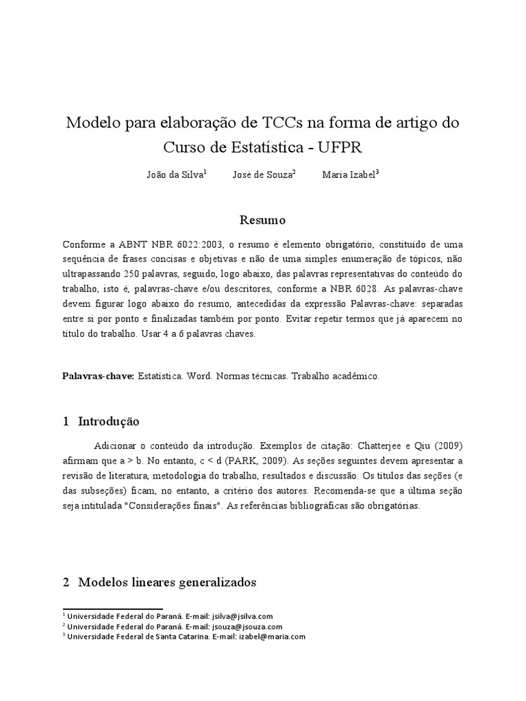 Modelo Artigo TCC | PDF | Abstract (resumo)