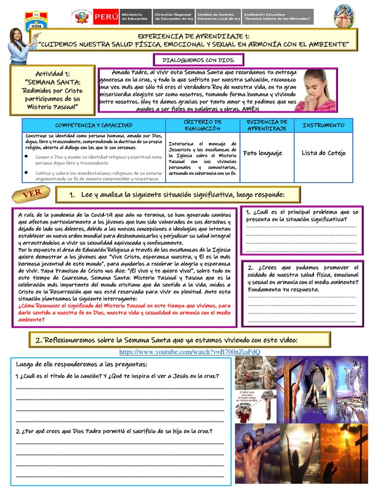 Exp 1 Actividad 1 La Semana Santa | PDF | Pascua de Resurrección | Jesús