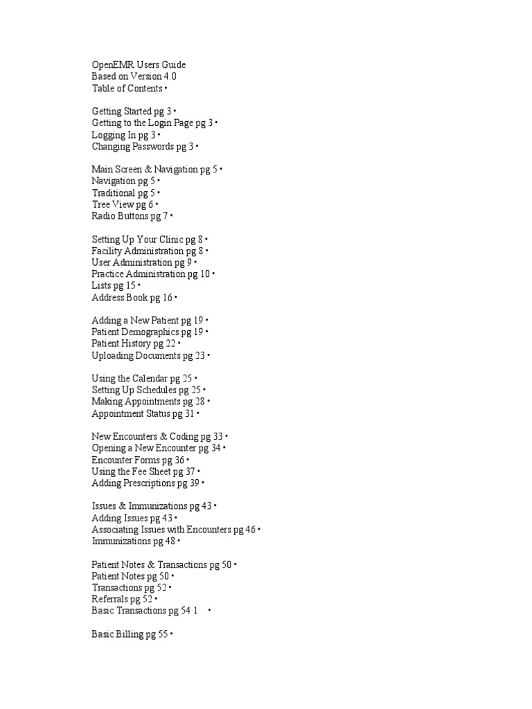 OpenEMR Users Guide | PDF