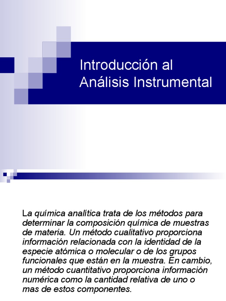Modulo1 Introducción Al Análisis Instrumental | PDF | Química analítica | Espectro de emisión