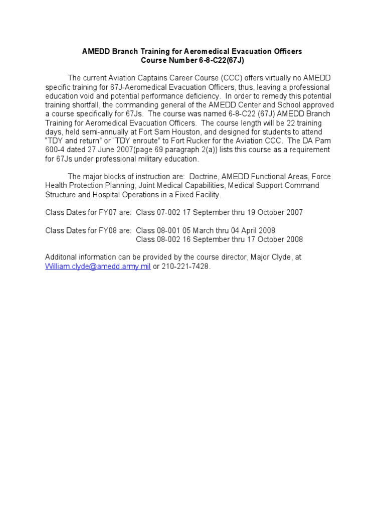 AMEDD Training for 67J Officers | PDF | Technology & Engineering