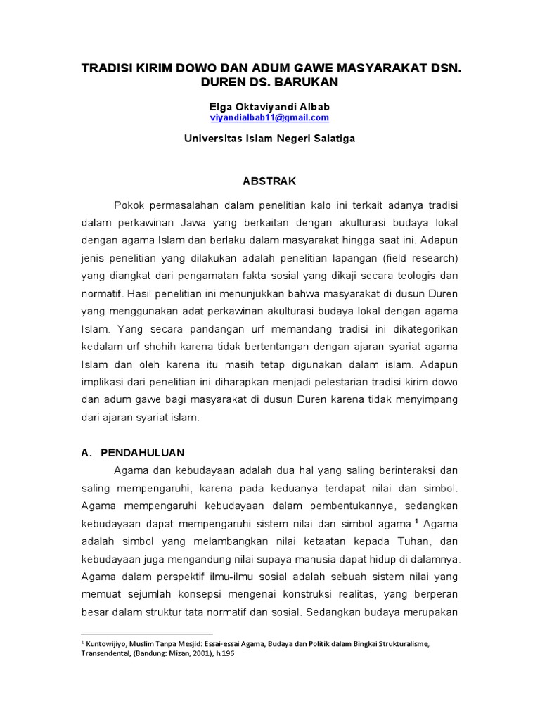 Tradisi Kirim Dowo Dan Adum Gawe Masyarakat DSN | PDF