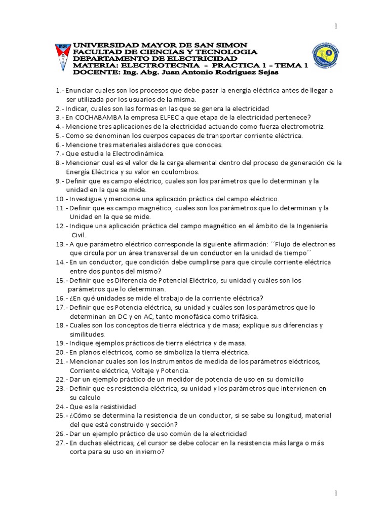 ELECTROTECNIA Jarslobo TP1 I 2023 | PDF | Ingenieria Eléctrica | Electricidad