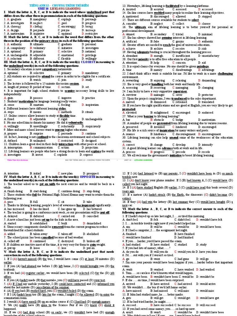 Unit 10 Lifelong Learning | PDF | Learning | Educational Technology