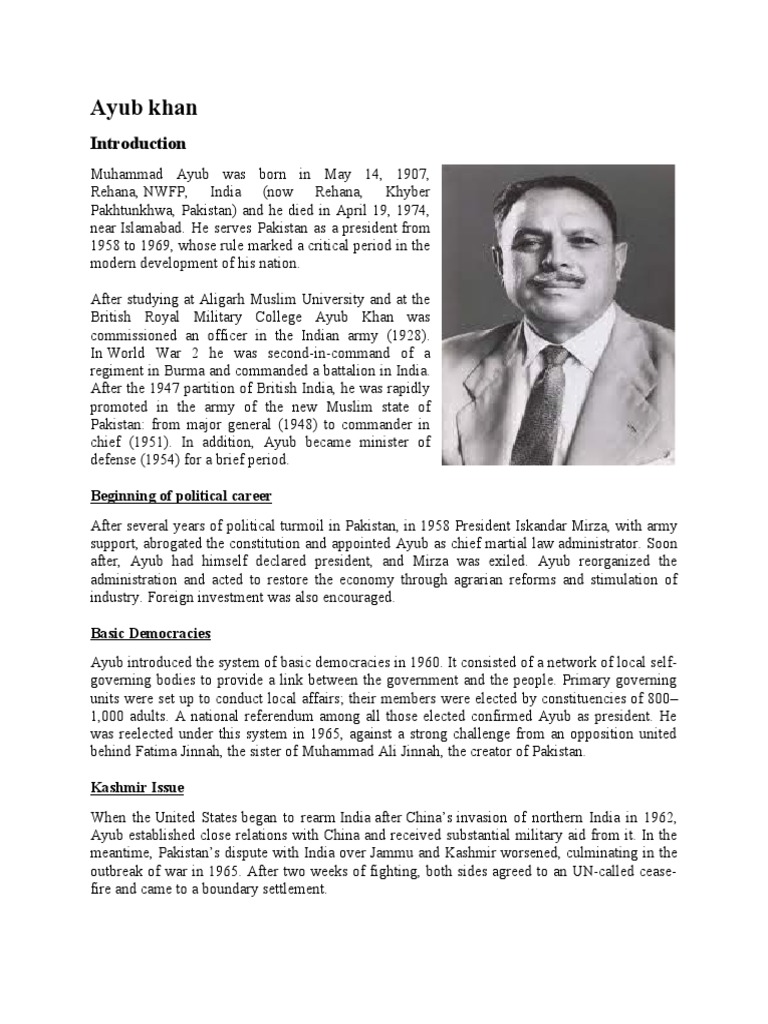 Ayub Khan | PDF | Government