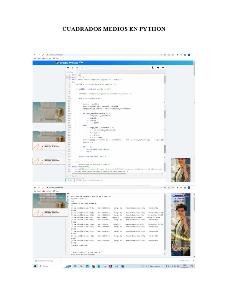 Cuadrados Medios en Python | PDF