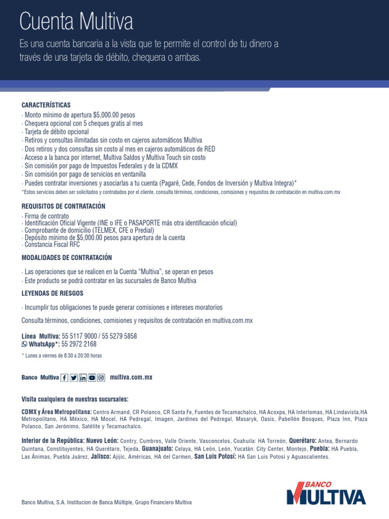 Cuenta Multiva_Web_Octubre_2021 | PDF | Bancos | Tarjeta de débito
