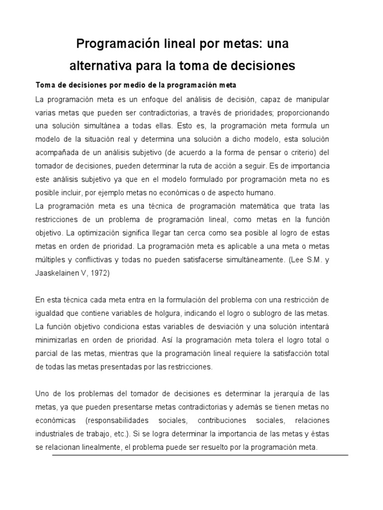 Diferencias Entre Modelo Lineal y Modelo | PDF | Programación lineal ...