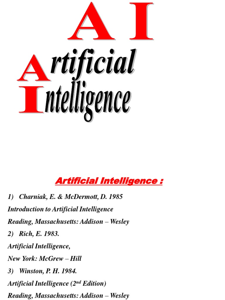 AI Lecture 1 | PDF | Intelligence (AI) & Semantics | Artificial ...