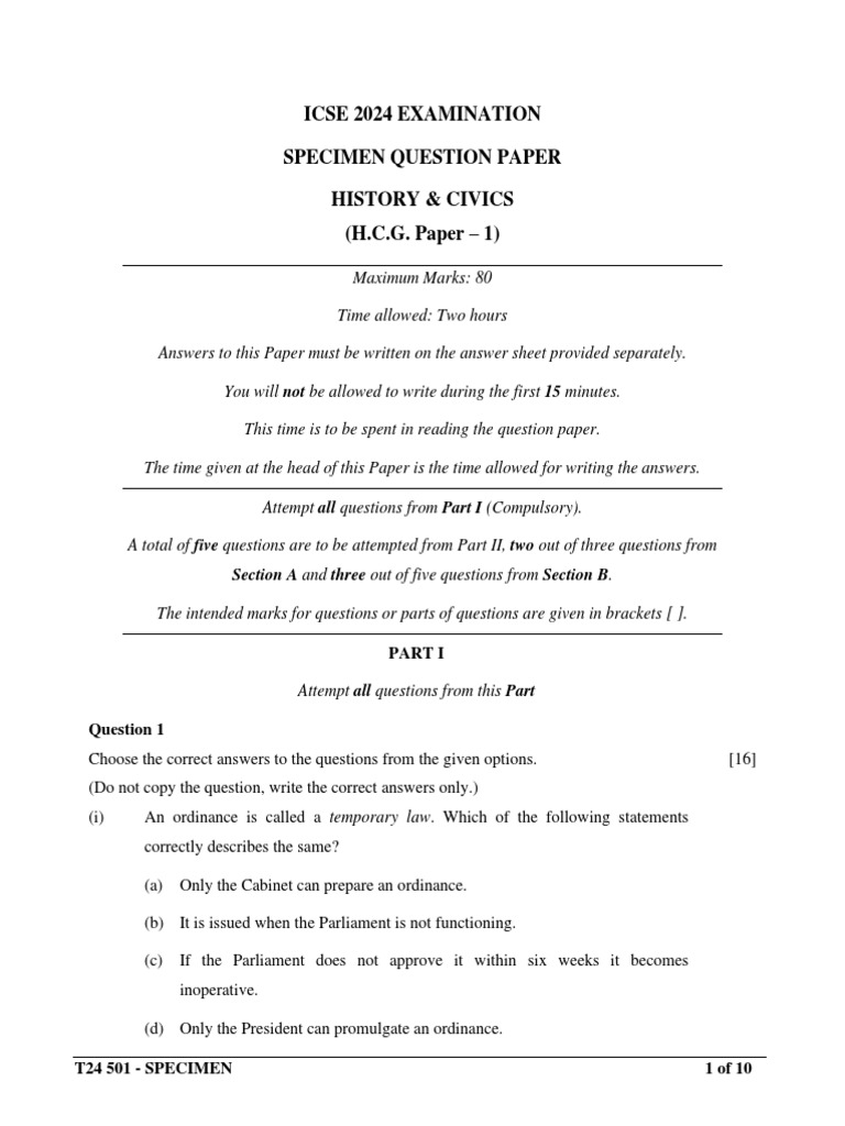 Specimenn Paper 2024 | PDF | Supreme Courts | Supreme Court Of India