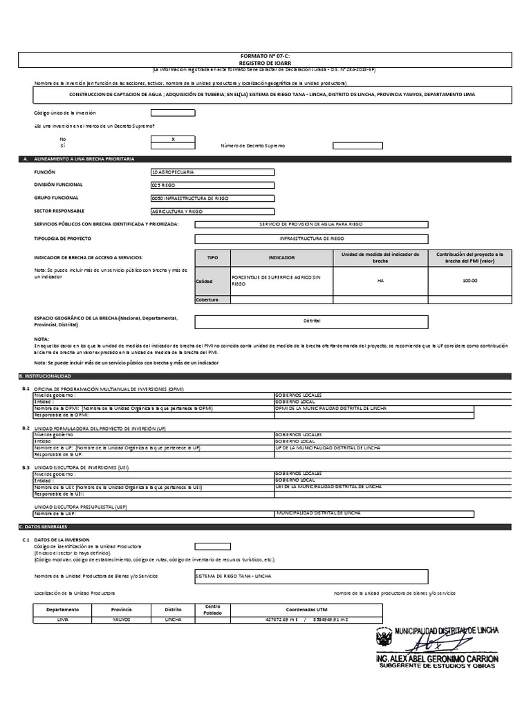 Formato7c Riego Tana | Pdf