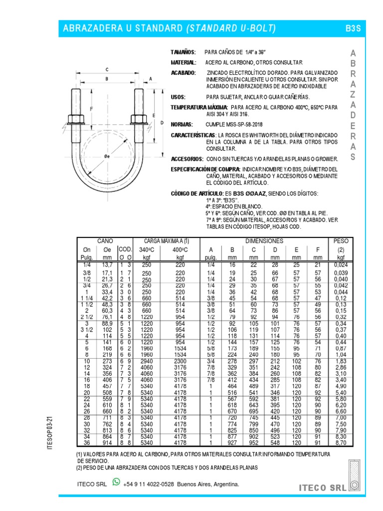 U Bolt | PDF | Hierro | Materiales