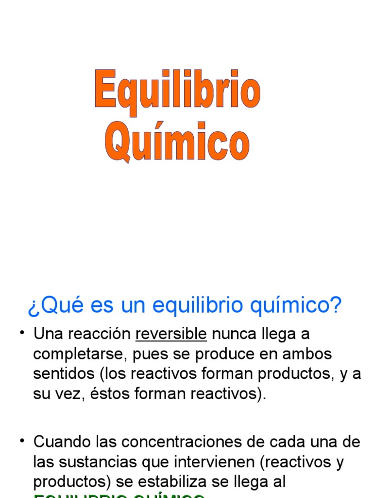 9 Equilibrio Quimico | PDF | Equilibrio químico | Química
