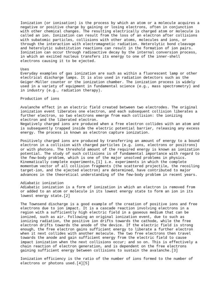 Ionization | PDF | Ionization | Theoretical Physics