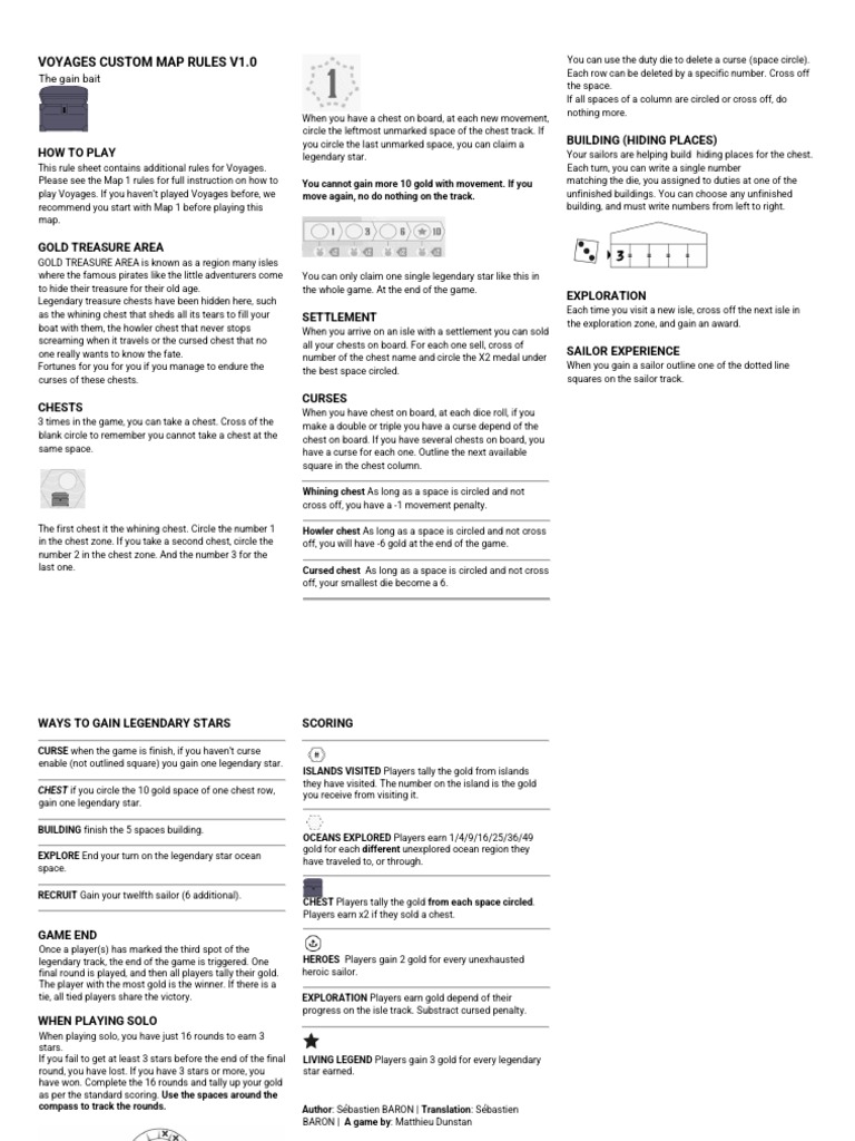 VOYAGES CUSTOM MAP RULES - The Gain Bait | PDF